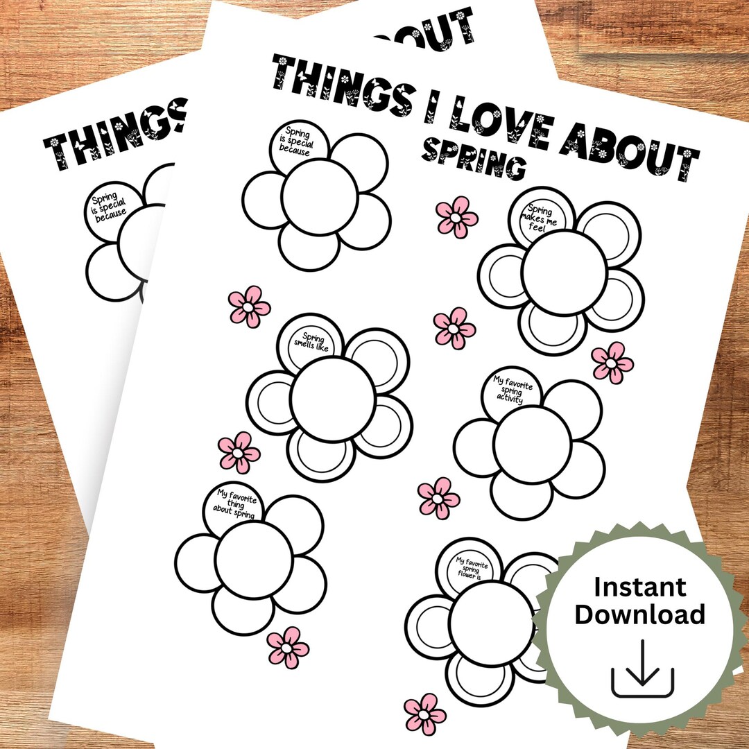 Things I Love About Spring Printable Writing Activity, Spring Printable ...
