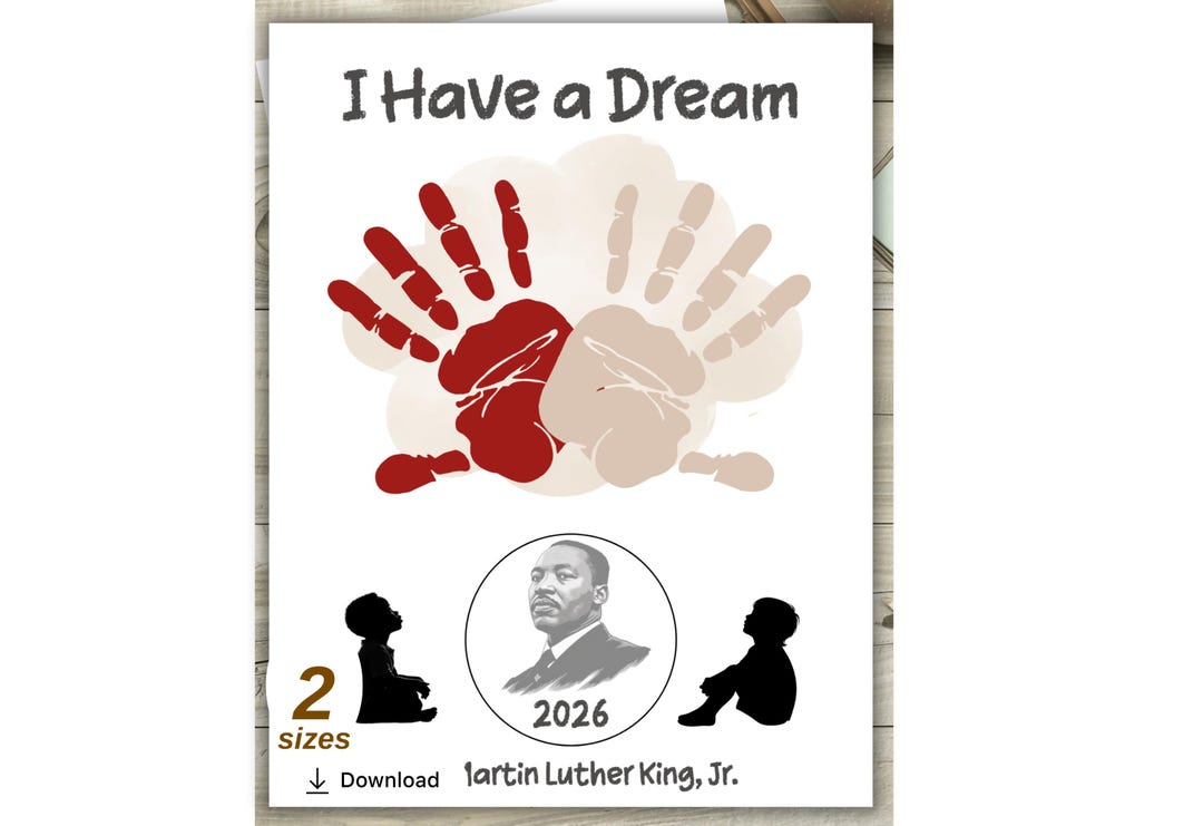 Dr. Martin Luther King Jr. Day Handprint Art Printable, Martin Luther ...