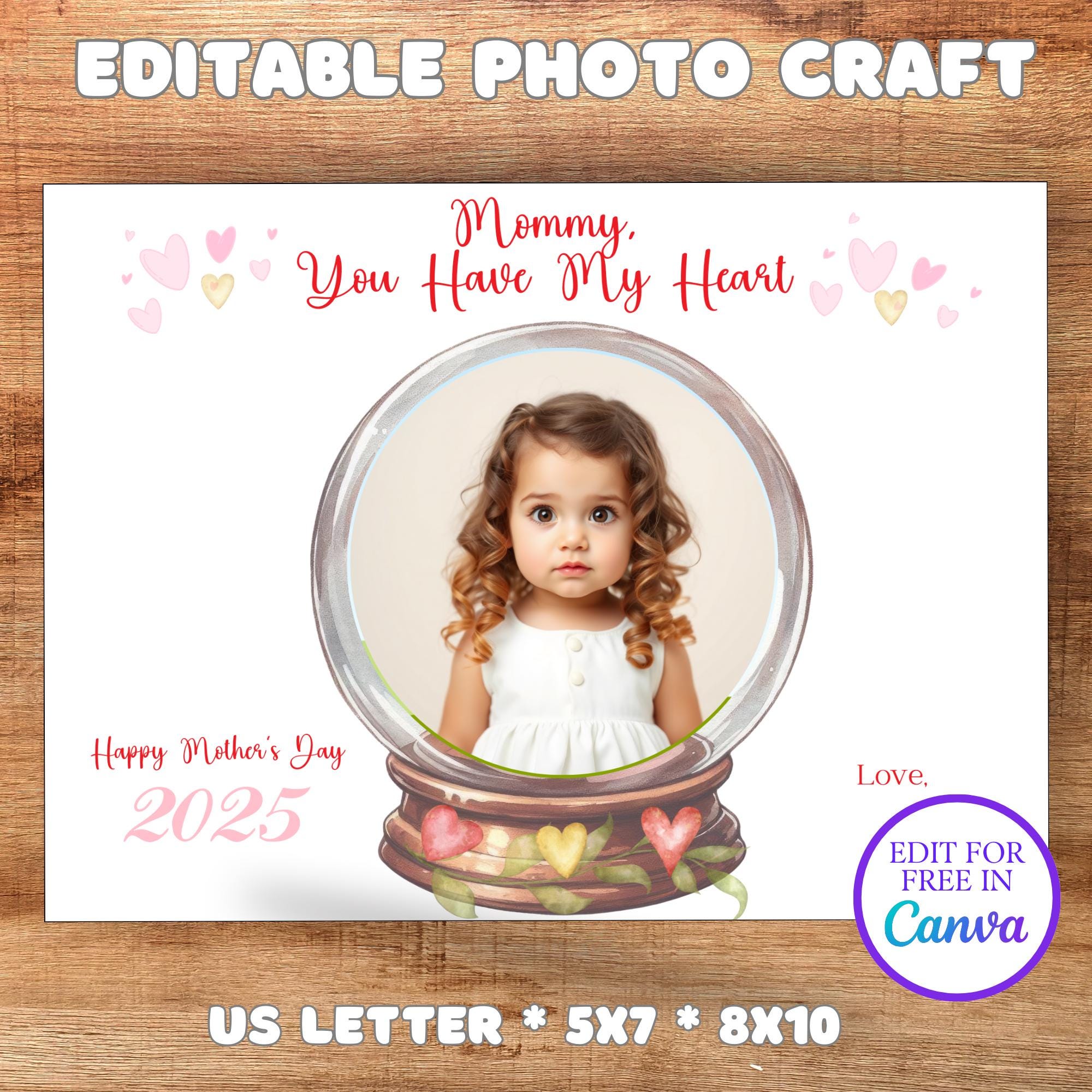 Editable Mother's Day Photo Frame Craft Printable, Mother's Day Picture ...