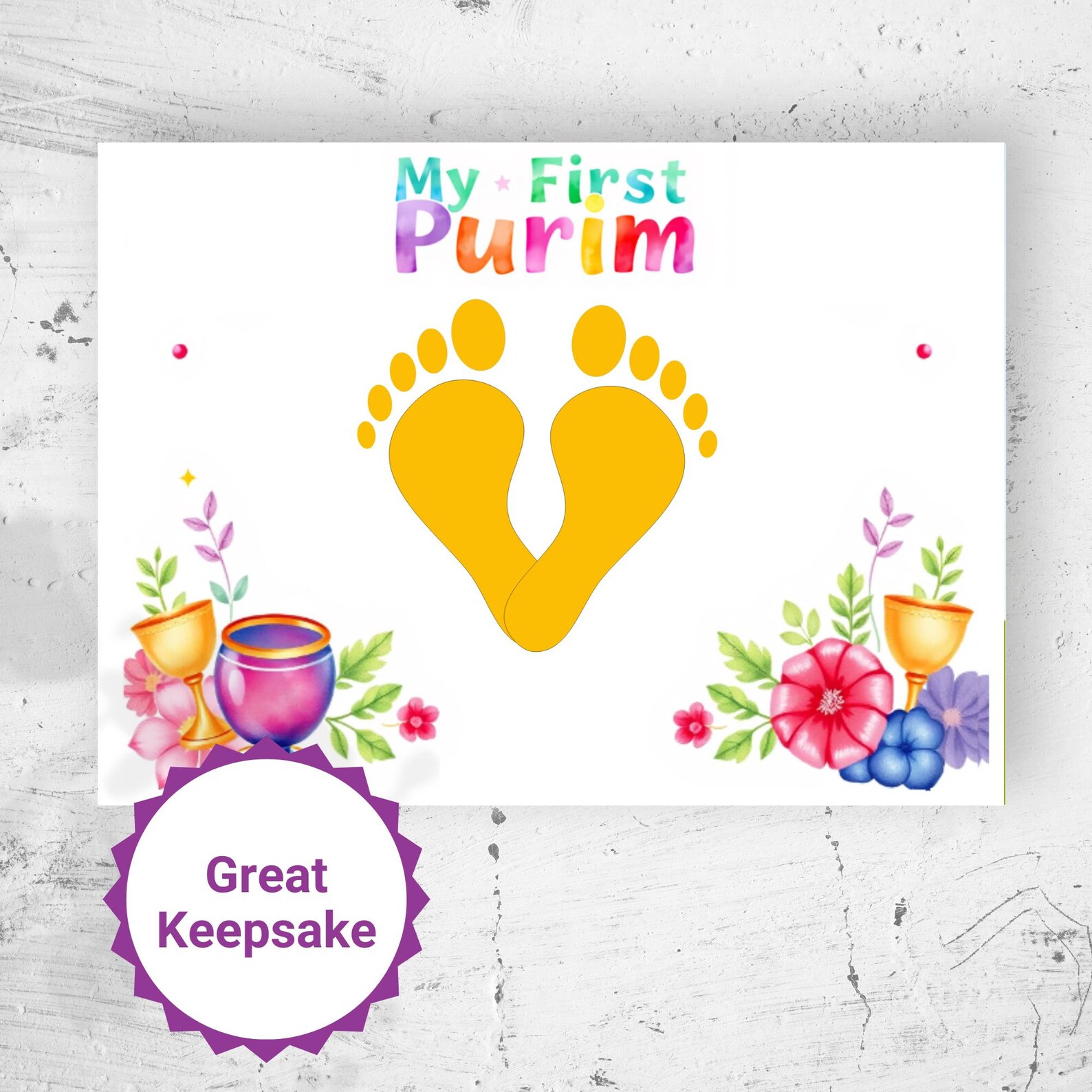 My First Purim Handprint Craft Printable, Toddler Handprint, Preschool ...