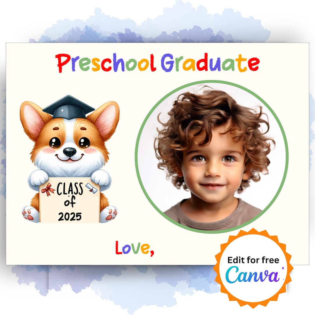 Editable Preschool Graduation Photo Frame Craft (digital Download) - Etsy