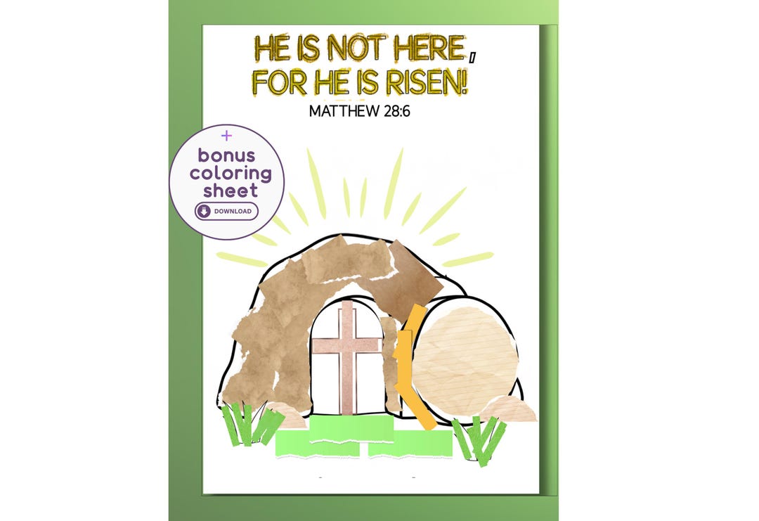Good Friday Bible Torn Paper Craft Printable, Sunday School Craft ...