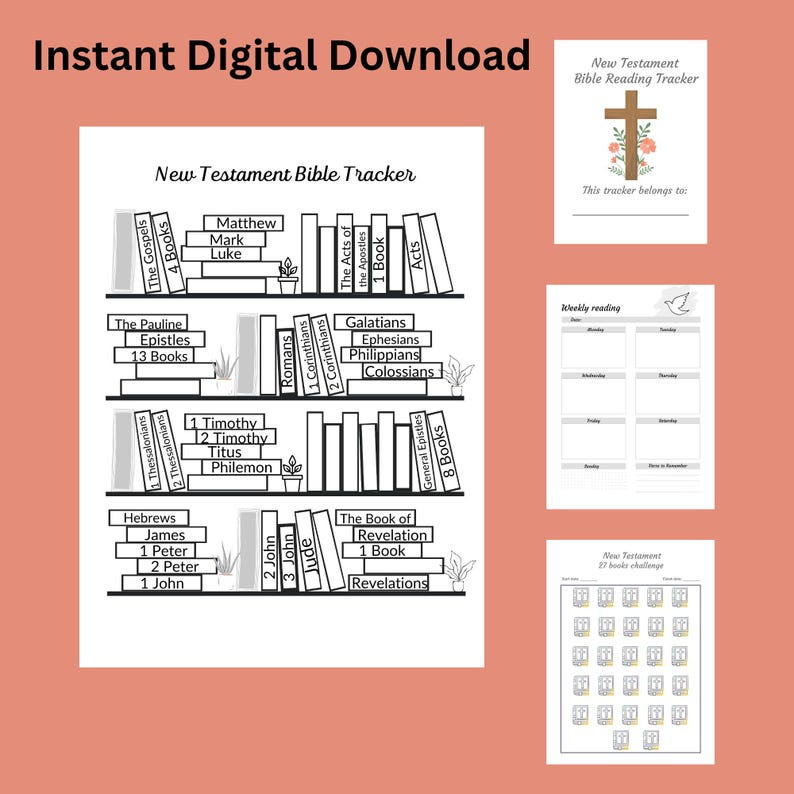 New Testament Bible Reading and Tracker Printable Bundle Printable ...