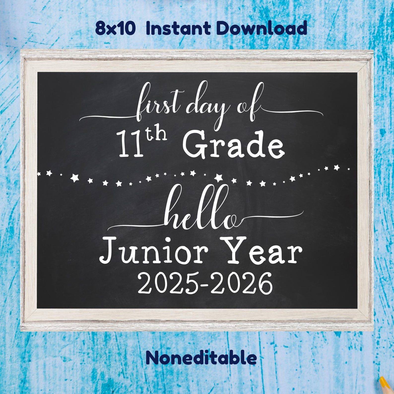 First Day of 11th Grade Sign Printable, First Day of Eleventh Grade ...