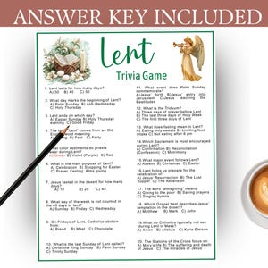Lent Trivia Game Printable, Fun Lenten Activity for Family, Church ...