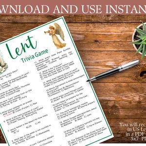 Lent Trivia Game Printable, Fun Lenten Activity for Family, Church ...