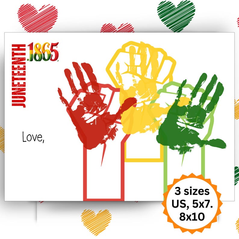 Juneteenth Handprint Craft + Bonus Coloring Sheet, Juneteenth Handprint ...
