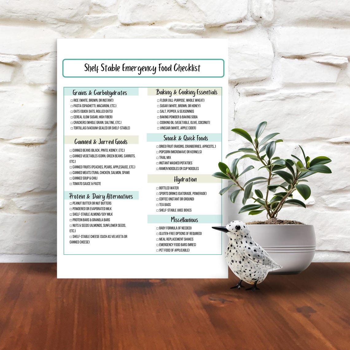Shelf Stable Food List Printable, Shelf Stable Food for Power Outage ...
