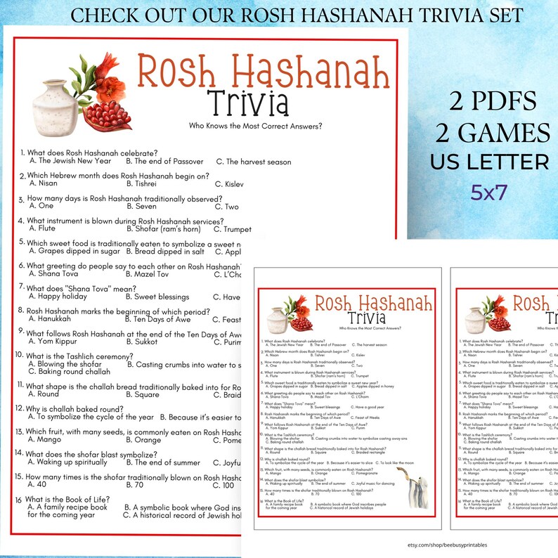 Rosh Hashanah Fact or Fiction Game Printable, Rosh Hashanah Trivia ...