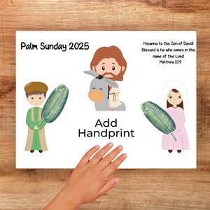 Palm Sunday Handprint Art Craft, Printable Palm Sunday Craft, Easter ...