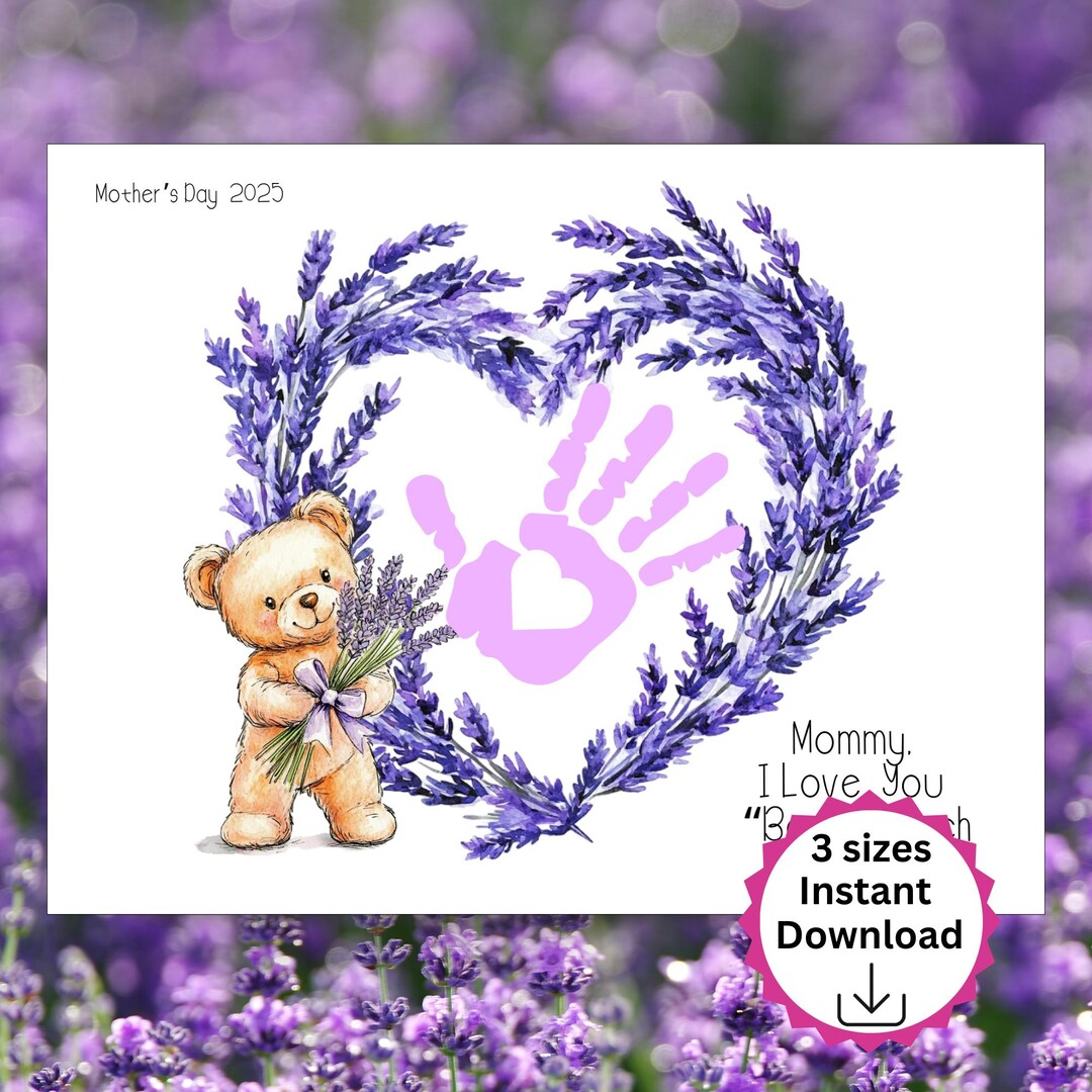 Mother's Day Handprint Art, I Love You Beary Much Handprint Craft ...