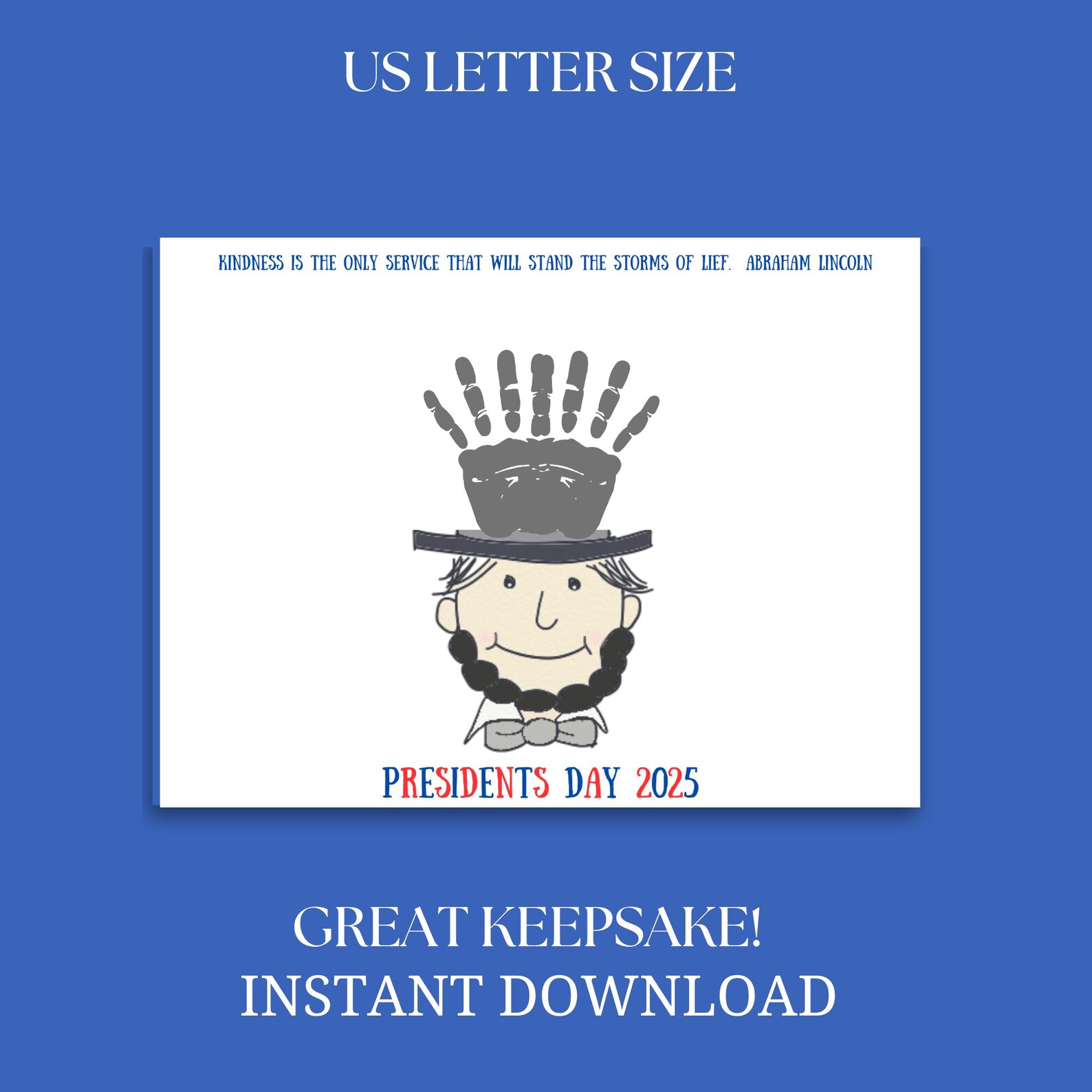 President's Day Handprint Art Printable, President's Day Activities for ...