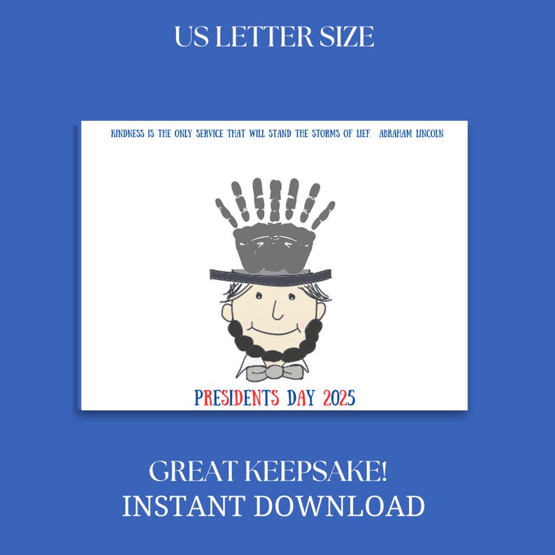 President's Day Handprint Art Printable, President's Day Activities for ...