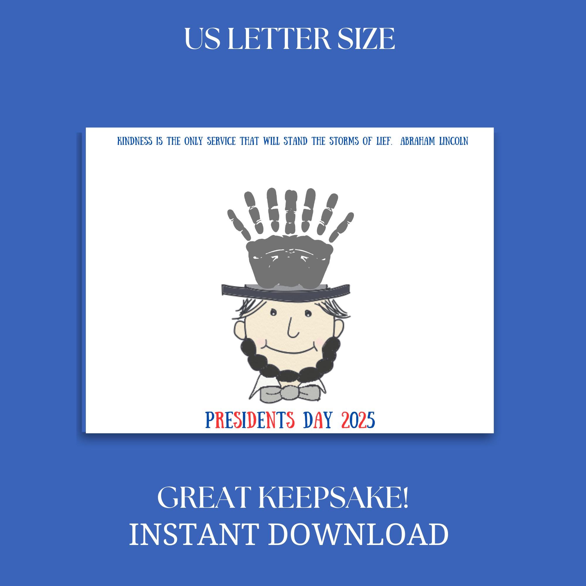 President's Day Handprint Art Printable, President's Day Activities for ...