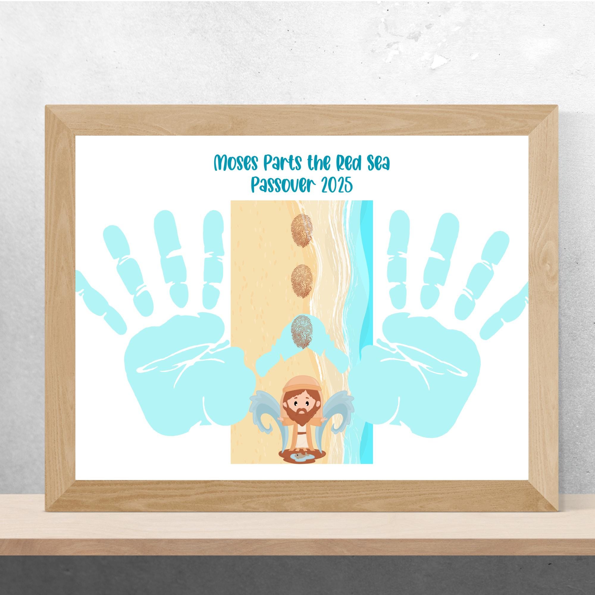 Passover Handprint Craft Printable, Passover Fingerprint Craft, Moses ...