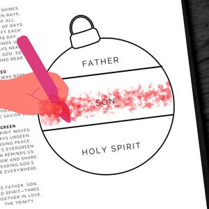 Christmas Ornament Trinity Printable Coloring Sheet, Christmas Ornament ...