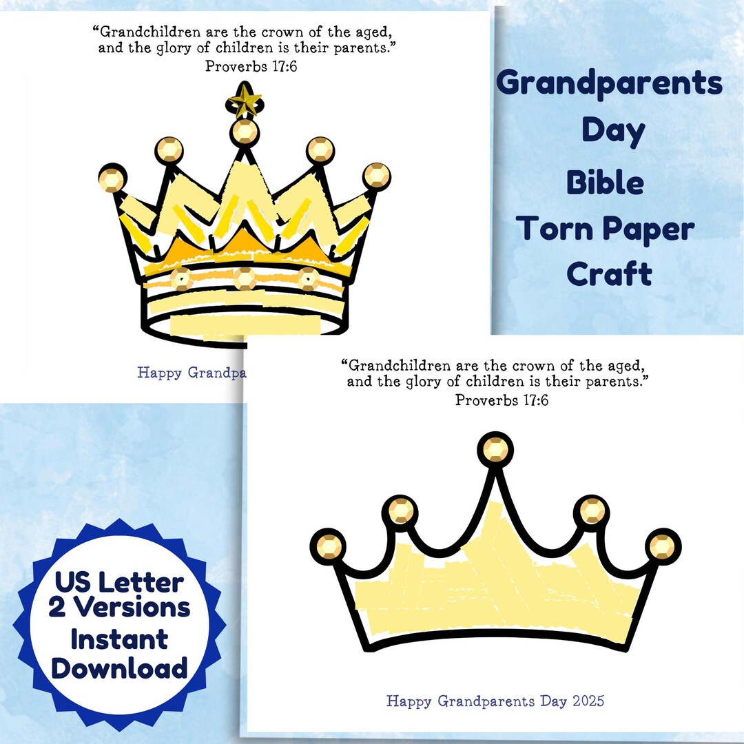 Grandparent's Day Bible Craft Printable, Easy Bible Craft, Sunday ...