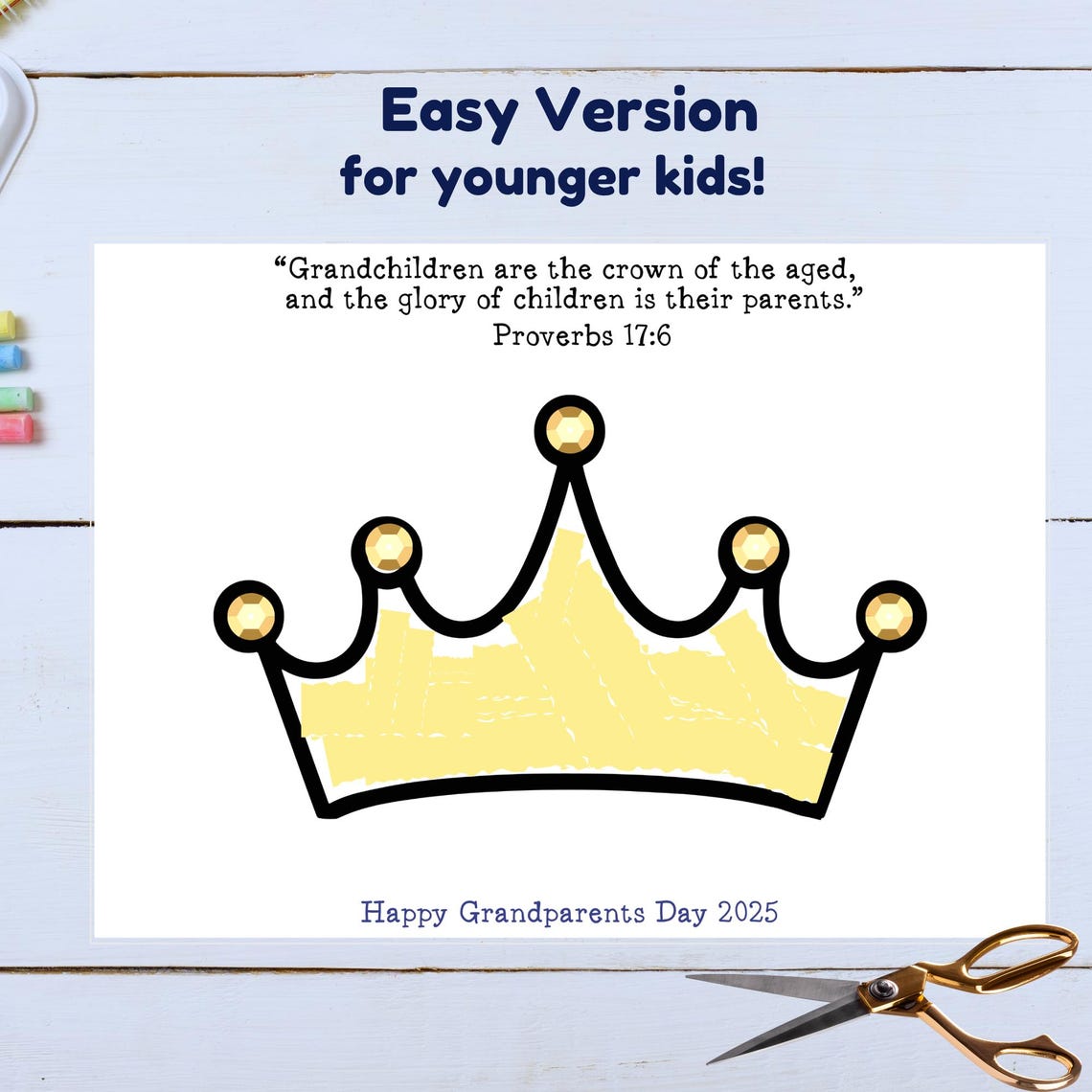 Grandparent's Day Bible Craft Printable, Easy Bible Craft, Sunday ...