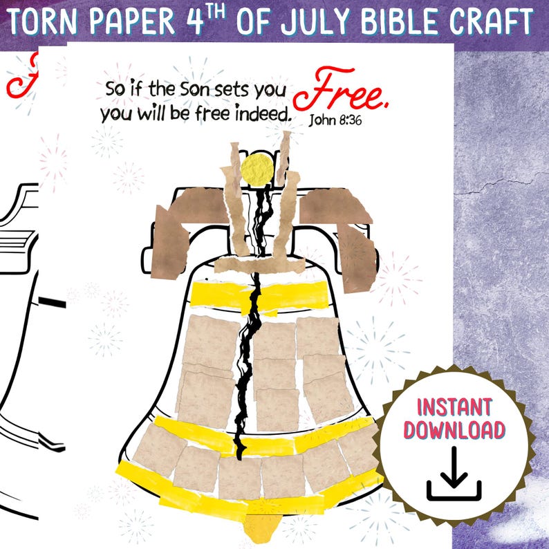 4th of July Bible Craft Printable, Easy Vacation Bible School Craft ...