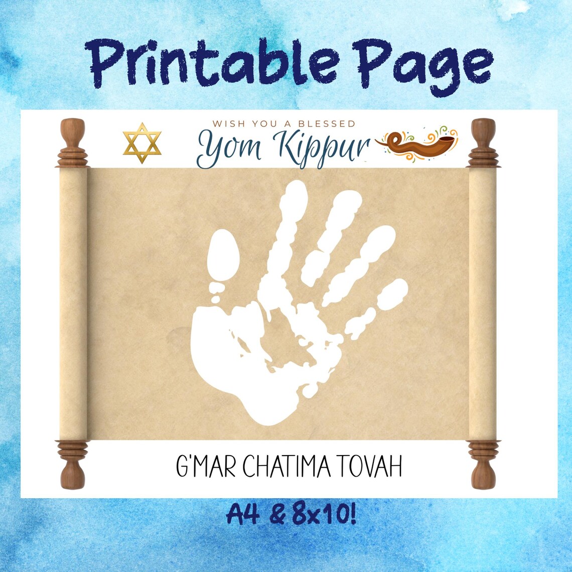 Yom Kippur Handprint Craft Printable, Jewish Holiday Activity for Kids ...