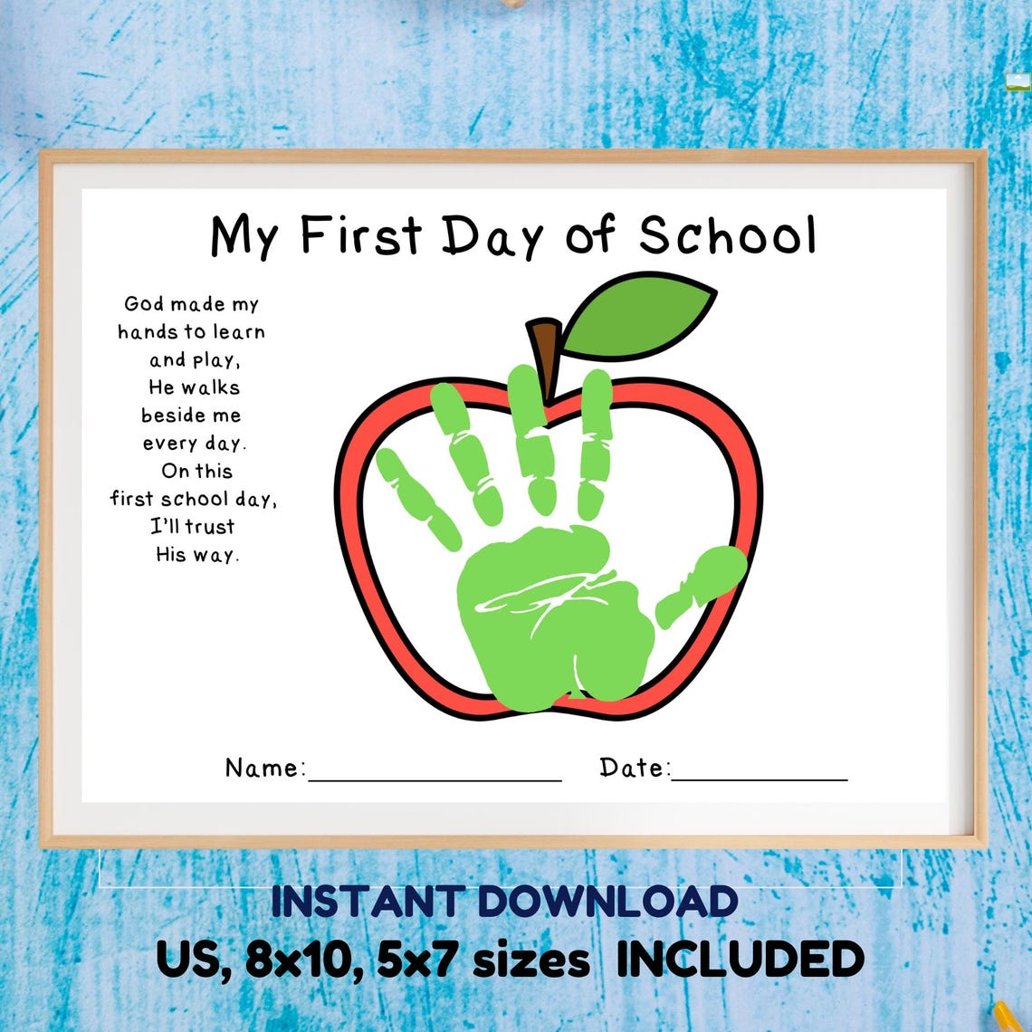First Day of School Handprint Craft, Christian Handprint Crafts, Back ...
