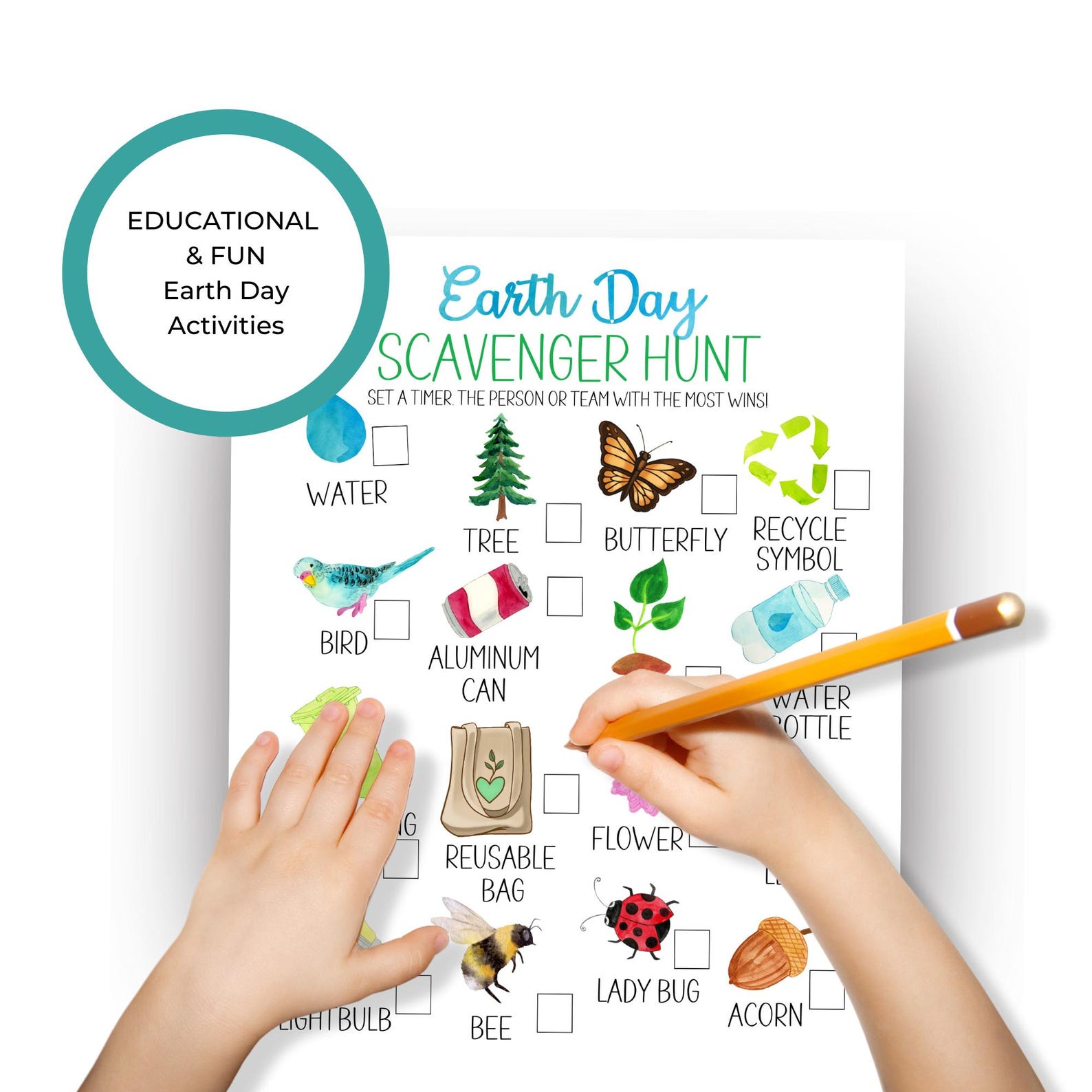 Nature Scavenger Hunt, Earth Day Outdoor Scavenger Hunt Printable ...