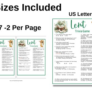 Lent Trivia Game Printable, Fun Lenten Activity for Family, Church ...