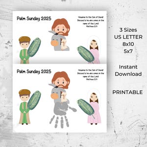 Palm Sunday Handprint Art Craft, Printable Palm Sunday Craft, Easter ...
