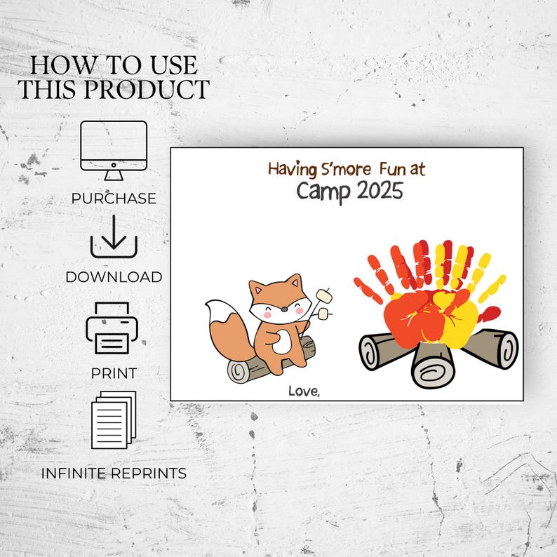 Summer Camp Handprint Craft Printable, Daycare Crafts for Toddlers ...