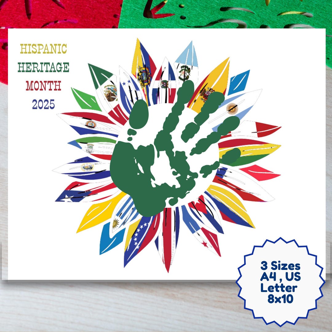 Hispanic Heritage Month Handprint Craft Printable, Easy Hispanic ...