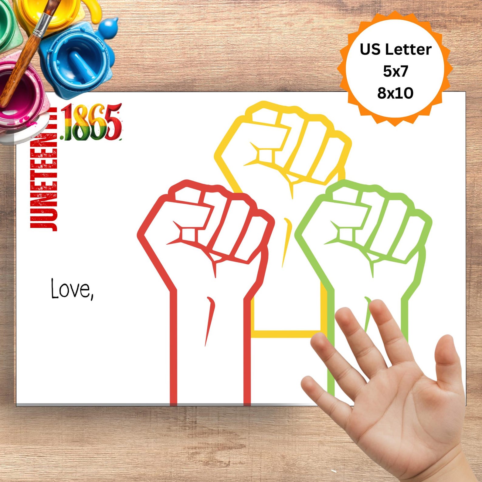 Juneteenth Handprint Craft + Bonus Coloring Sheet, Juneteenth Handprint ...
