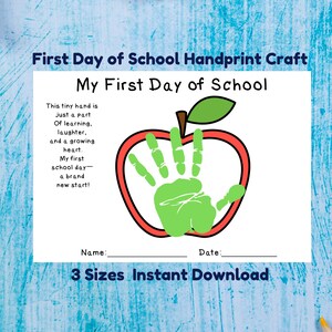 Back to School Handprint Craft, First Day of School Handprint Art ...