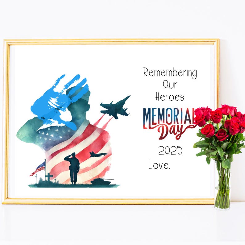 Memorial Day Handprint Craft Printable, Memorial Day Remember Our ...