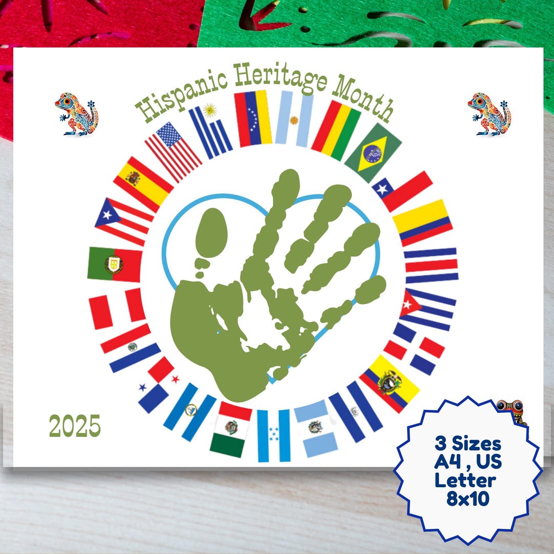 Hispanic Heritage Month Handprint Craft Printable, Easy Hispanic ...
