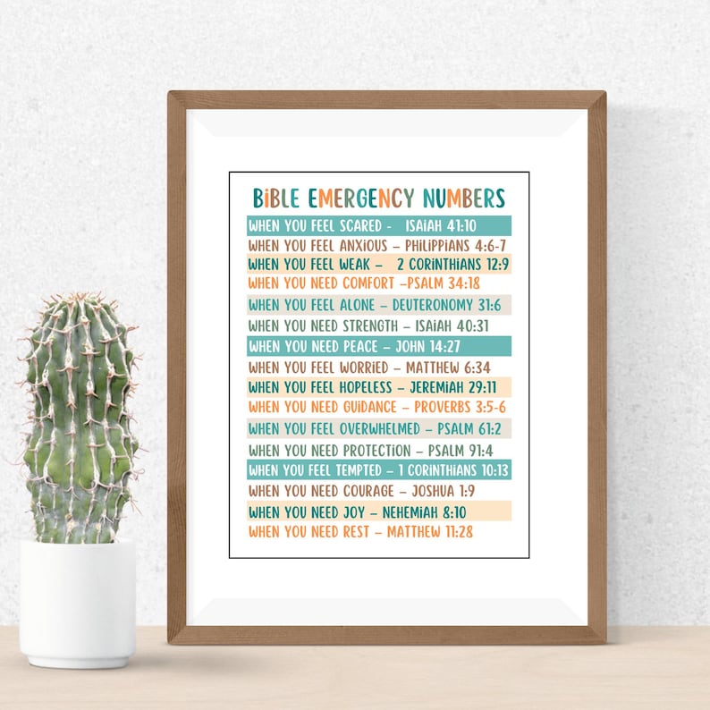 Bible Emergency Numbers Printable, Emergency Bible Numbers, Emergency ...