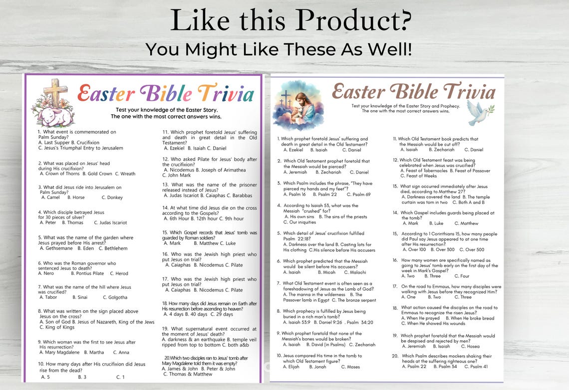 Lent Trivia Game Printable, Fun Lenten Activity for Family, Church ...