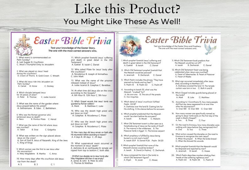 Lent Trivia Game Printable, Fun Lenten Activity for Family, Church ...