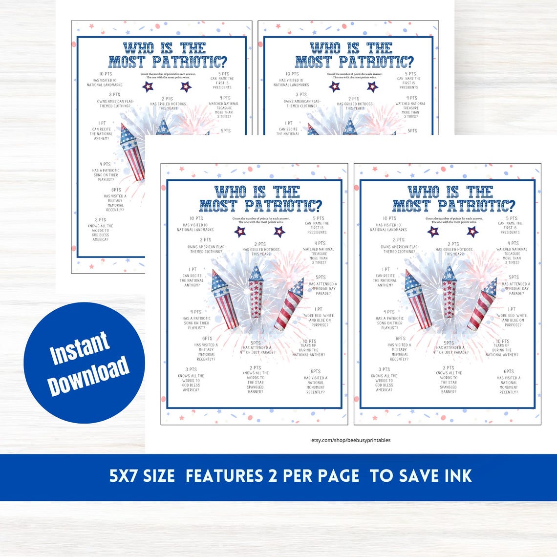 Who is the Most Patriotic Game Printable, Memorial Day Games for the ...