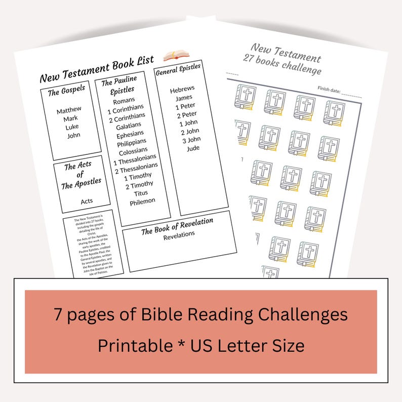 New Testament Bible Reading and Tracker Printable Bundle Printable ...