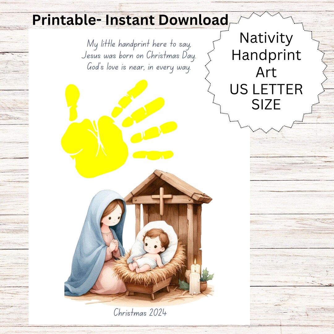 Nativity Scene Christmas Handprint, Christian Christmas Craft for ...