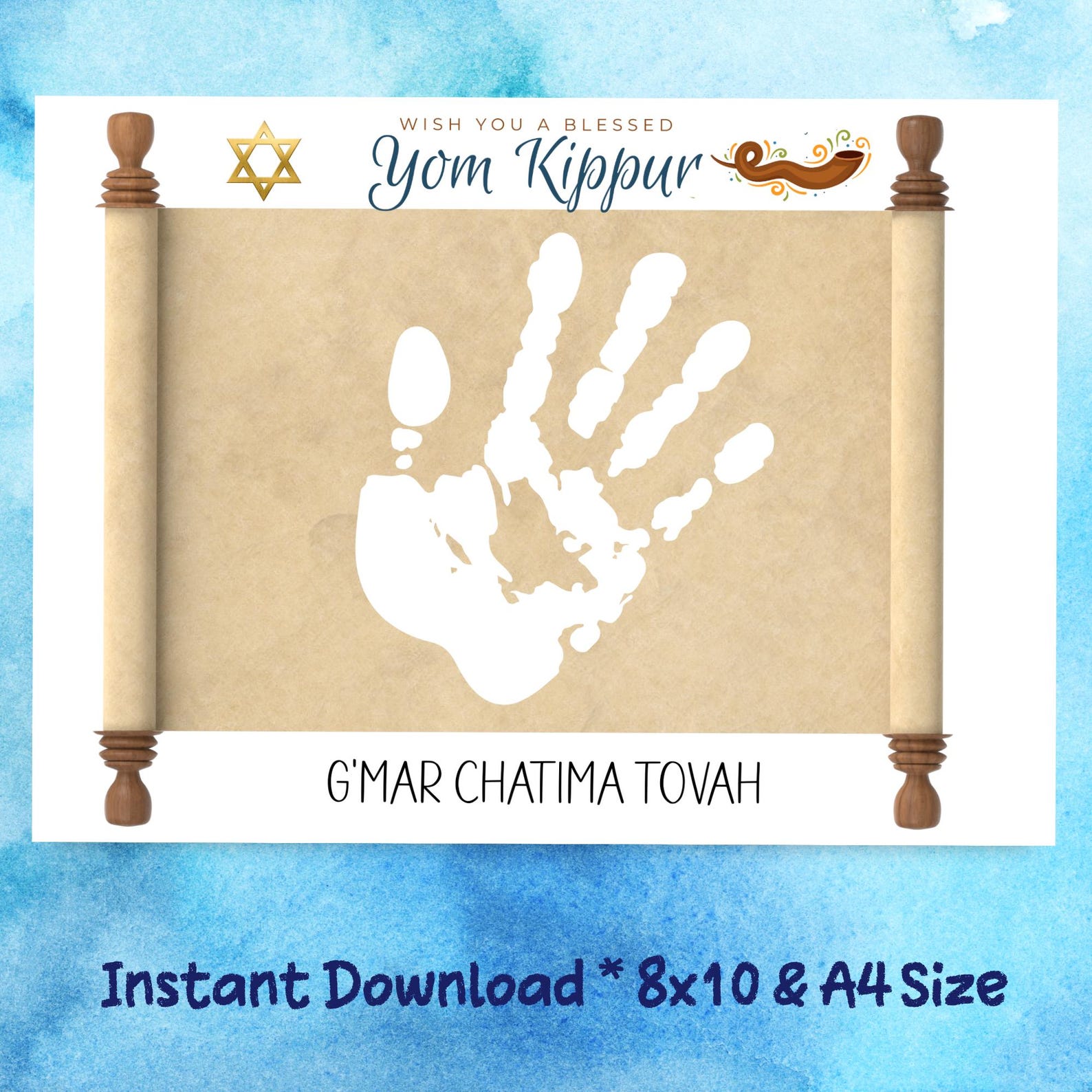 Yom Kippur Handprint Craft Printable, Jewish Holiday Activity for Kids ...