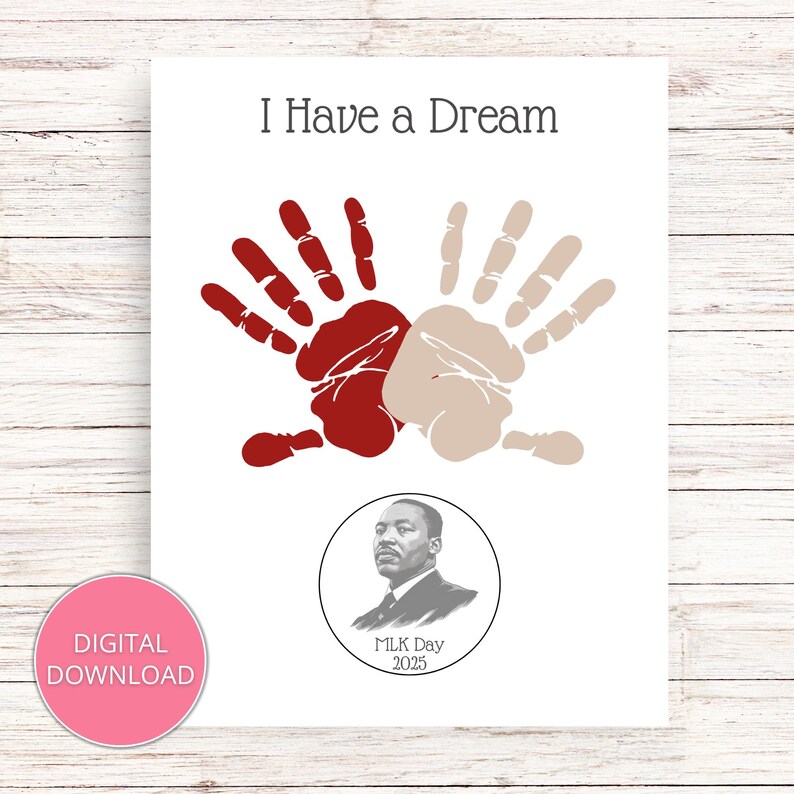 Dr. Martin Luther King Jr. Day Handprint Art Printable, Martin Luther ...