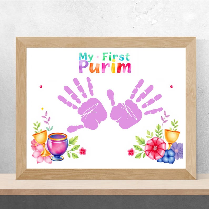 My First Purim Handprint Craft Printable, Toddler Handprint, Preschool ...