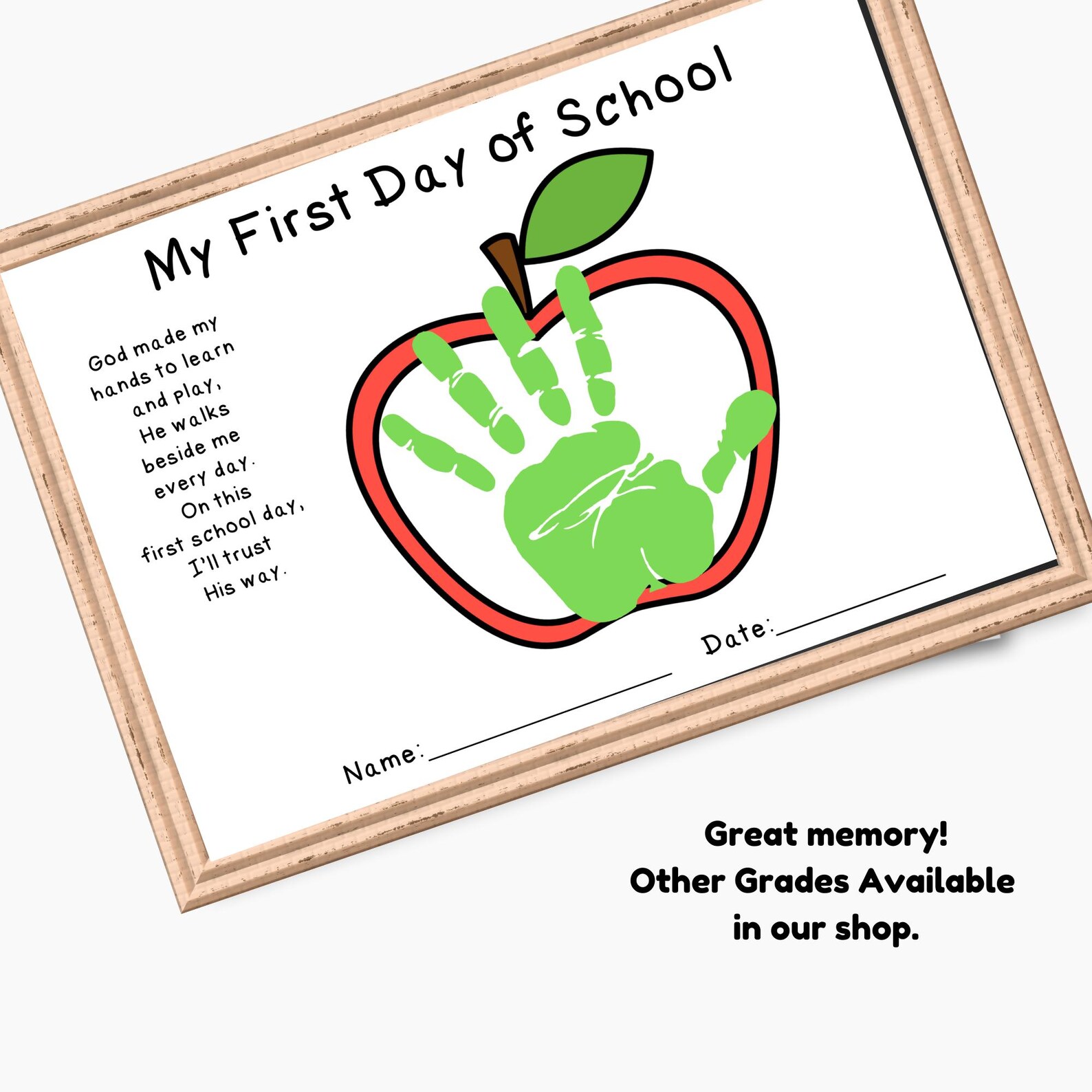 First Day of School Handprint Craft, Christian Handprint Crafts, Back ...