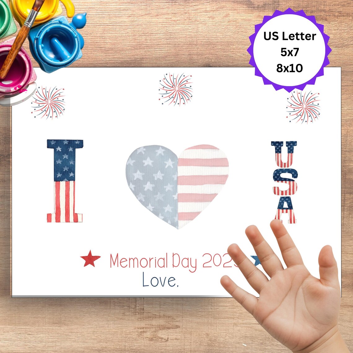 Memorial Day Handprint Art Printable, Memorial Day Footprint Art ...