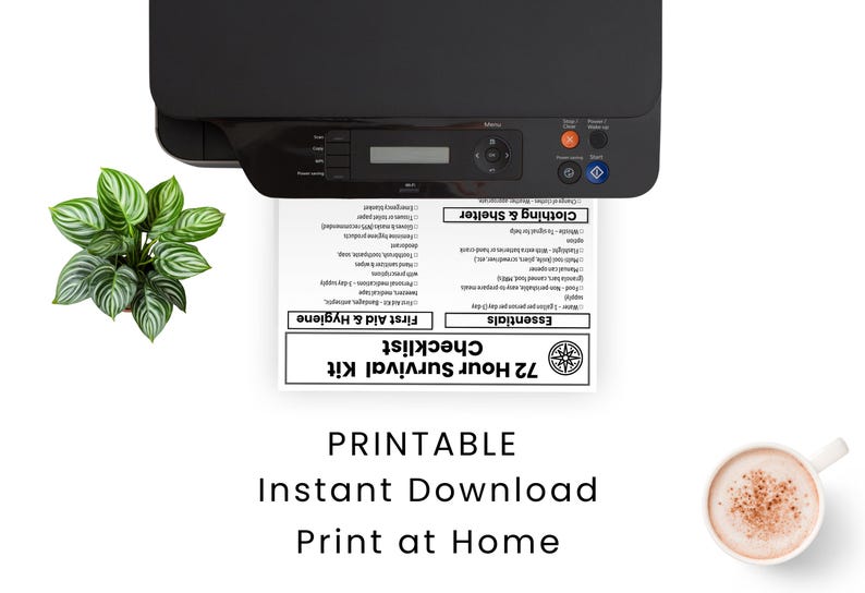 72 Hour Survival Kit Checklist Printable, Emergency Go Bag Checklist ...