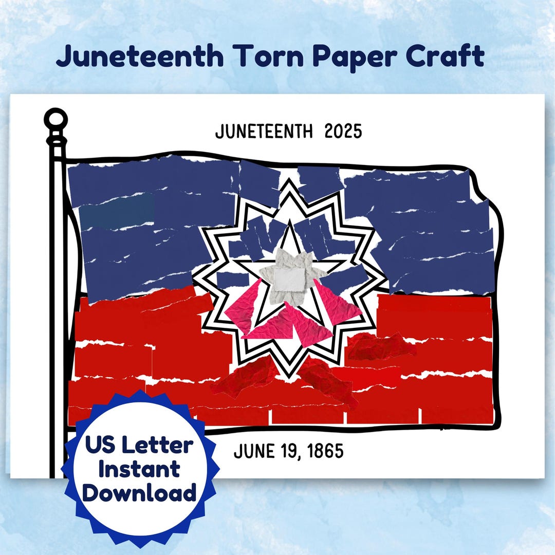 Juneteenth Torn Paper Craft, Juneteenth Crafts for Kids, Black History ...