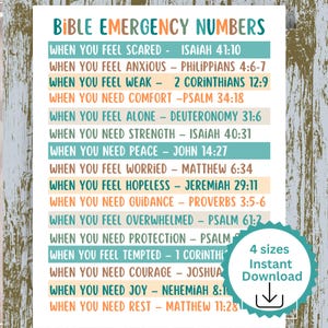 Bible Emergency Numbers Printable, Emergency Bible Numbers, Emergency ...