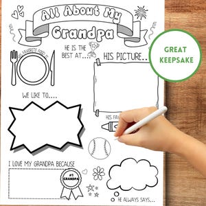 All About My Dad Worksheet, Father's Day Coloring Page, Father's Day ...