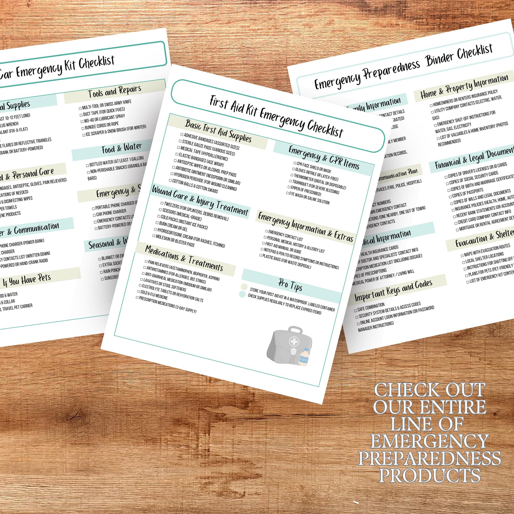 72 Hour Survival Kit Checklist Printable, Emergency Preparedness ...